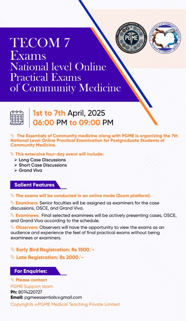 Community Medicine Registration for Examinee - pgmeessentials